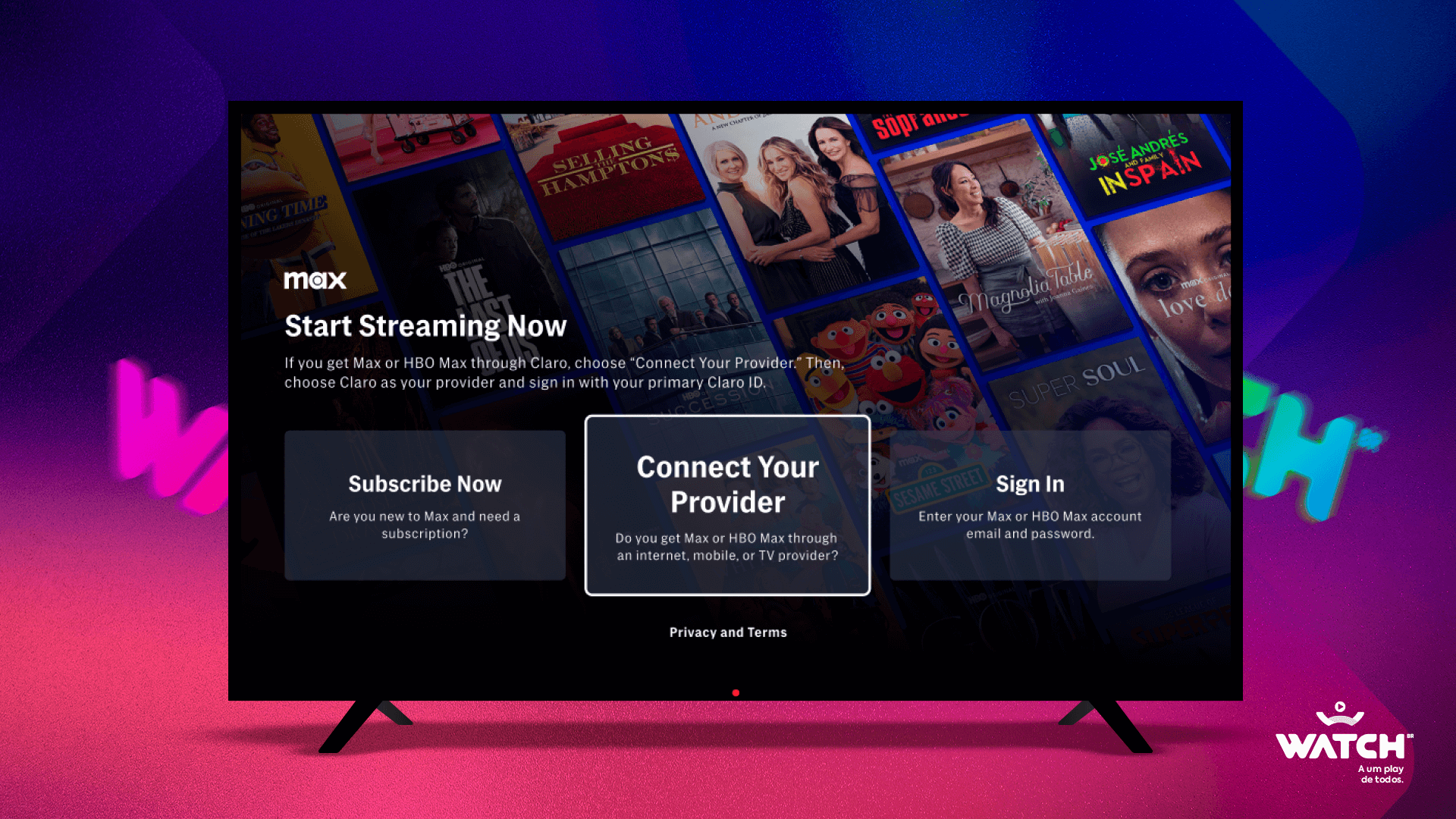 Como acessar a Max™ com a minha conta Watch Brasil? - Watch Brasil